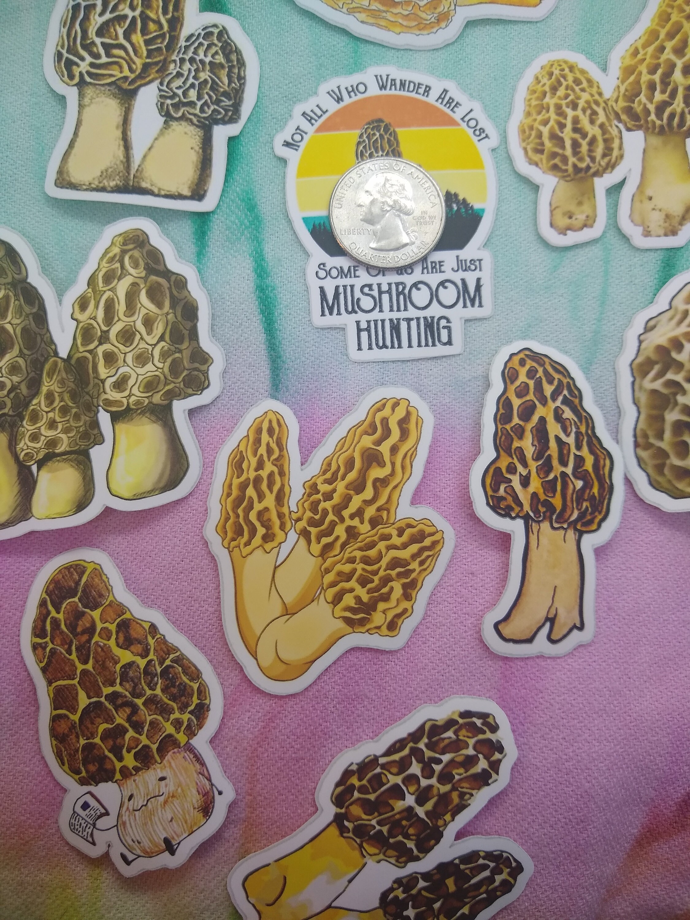 Set Morel Mushroom Sticker Set - Etsy