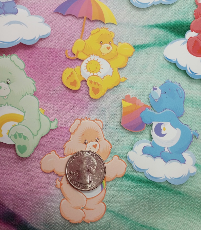 Full Set 10 Piece Care Bear Sticker Set - Etsy