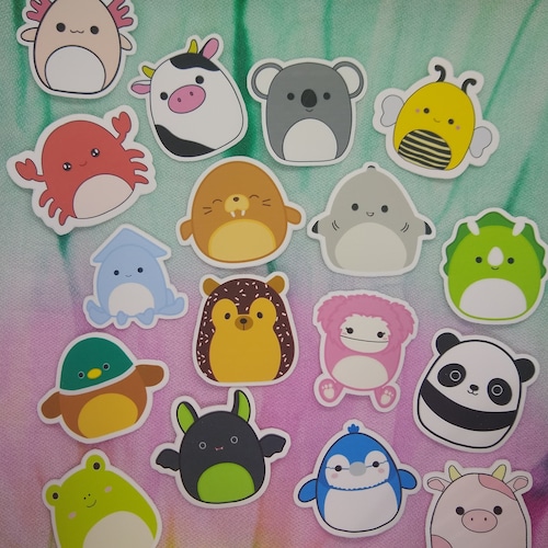 Squishmallow 12pc Sticker Set Holographic Waterproof - Etsy