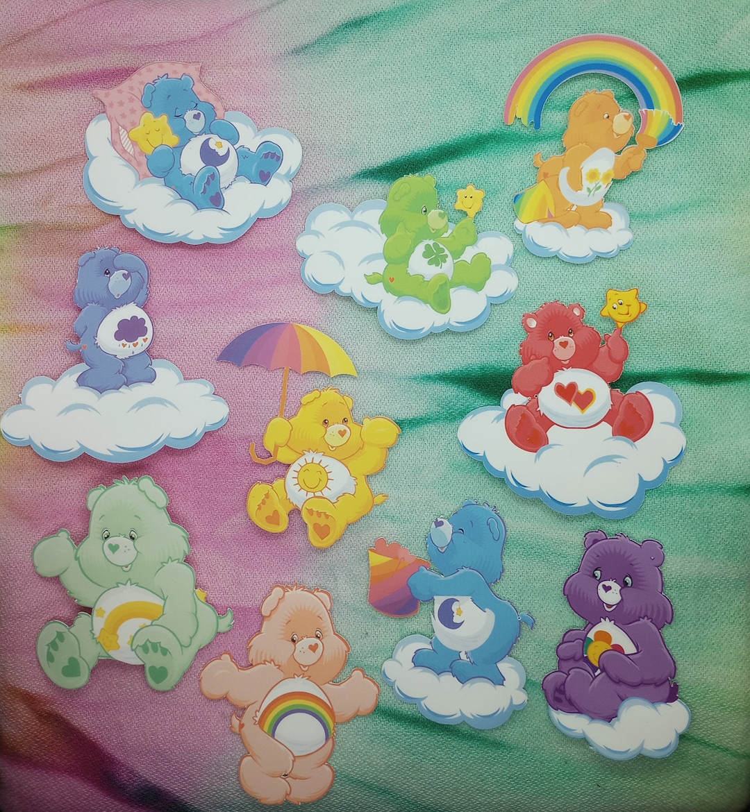 Full Set 10 Piece Care Bear Sticker Set - Etsy