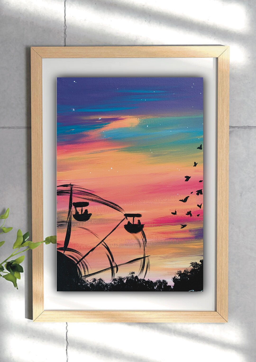 Colourful Sunset PRINT of Painting, Handmade Gift, Colourful Sunset ...