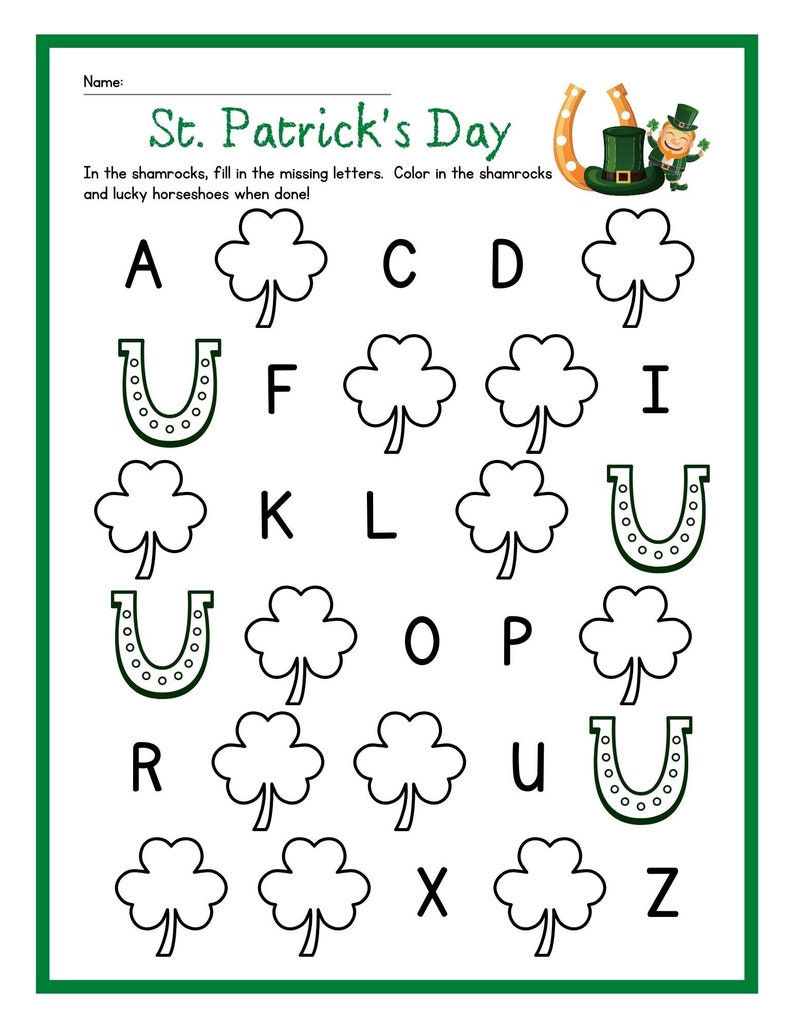 Leprechaun Missing Alphabet - Etsy