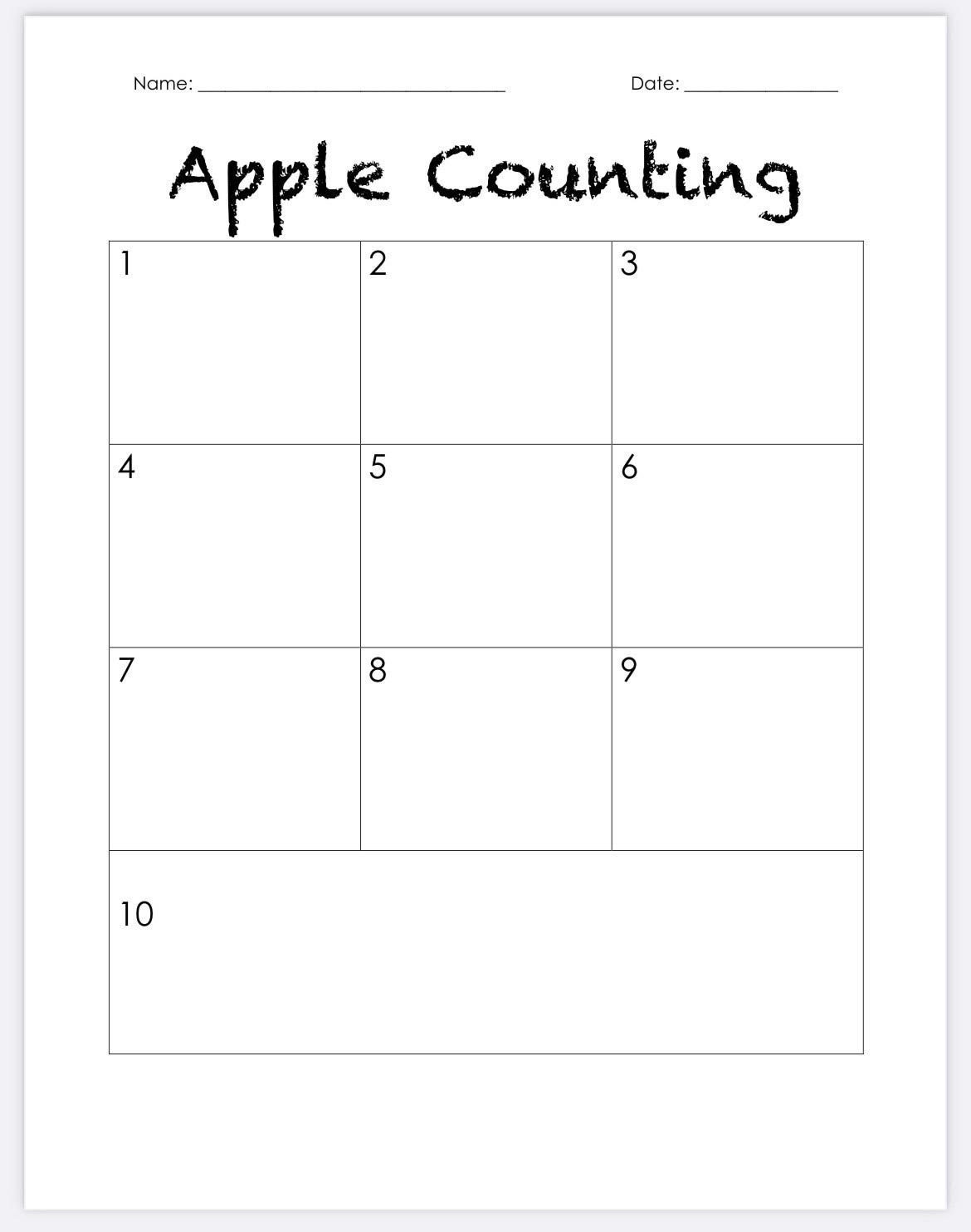 Apple Counting Worksheet - Etsy