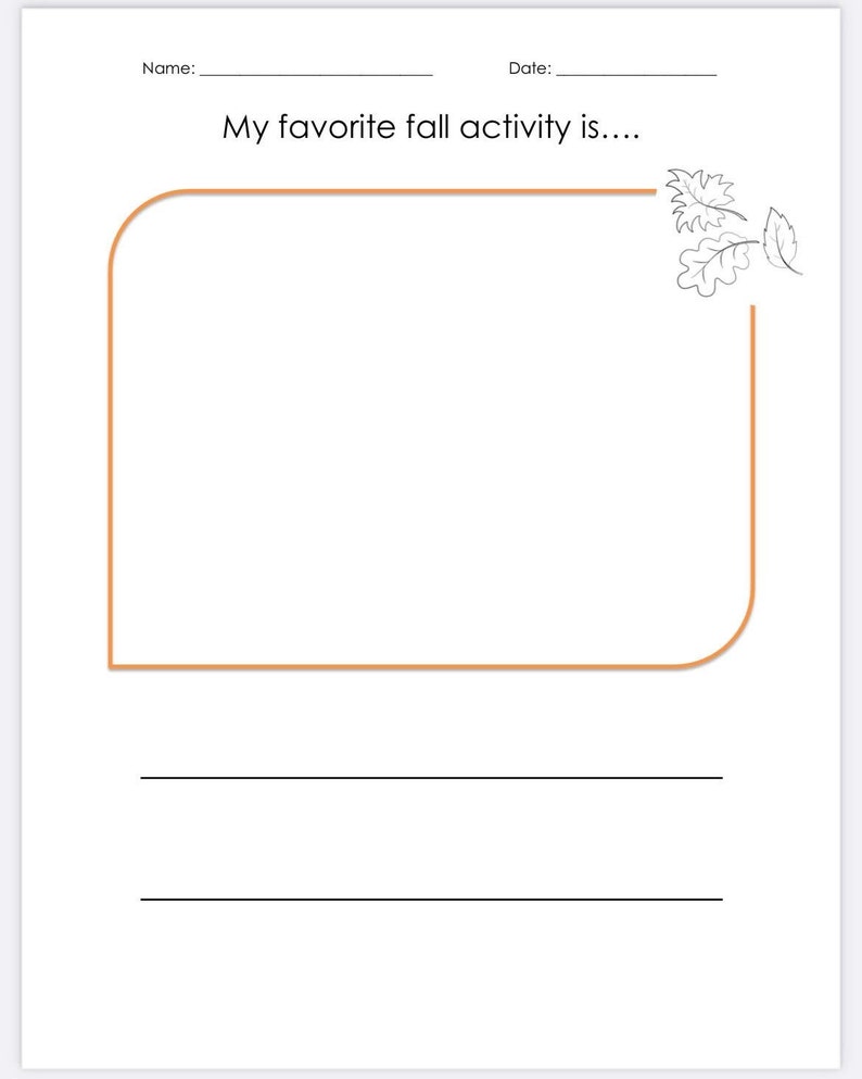 My Favorite Fall Activity - Writing Prompt - Etsy
