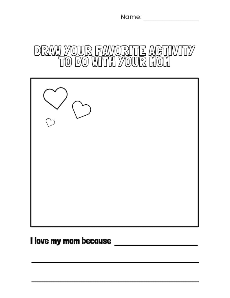 Mother's Day Writing Template - Etsy