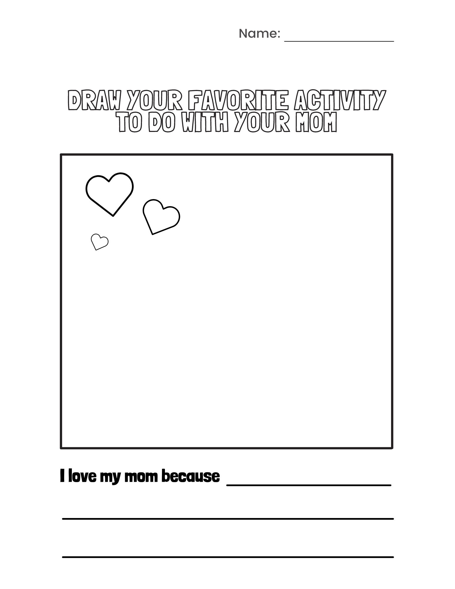 Mother's Day Writing Template - Etsy