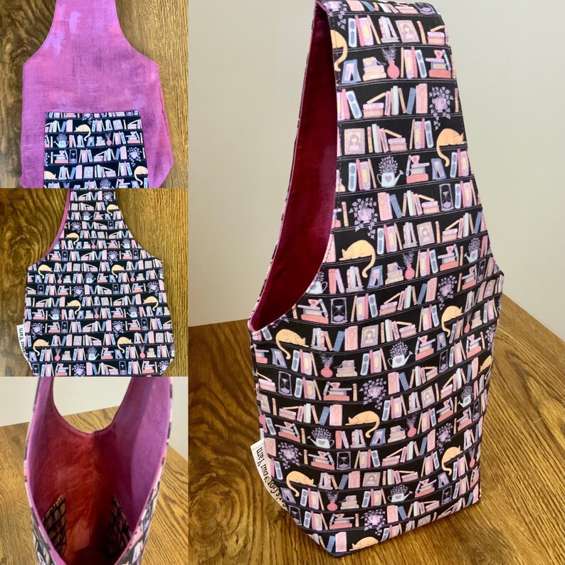 Handmade Knitting/crochet Over-the-arm Reversible Tote Bag With Pockets ...