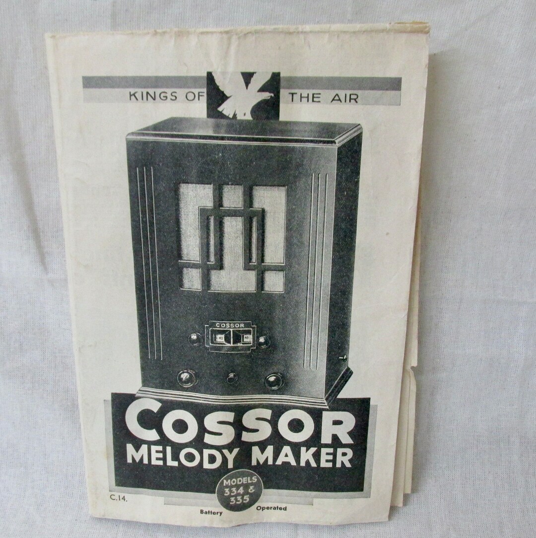 Cossor Wireless All-electric Melody Maker Model 335 , 1931, Fold Out ...