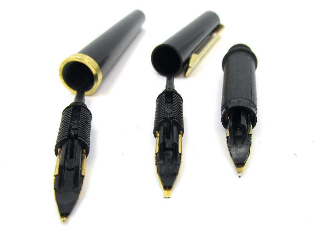 Vintage Platignum Calligraphy Pen Body With 3 Nibs, Italic, Med. & Fine ...
