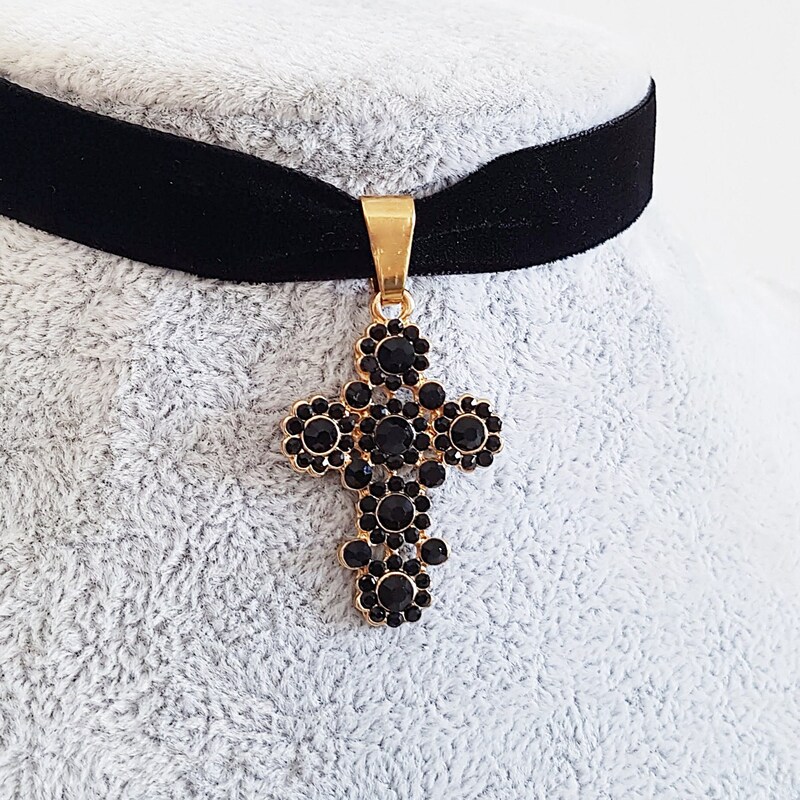 Cross Choker - Etsy