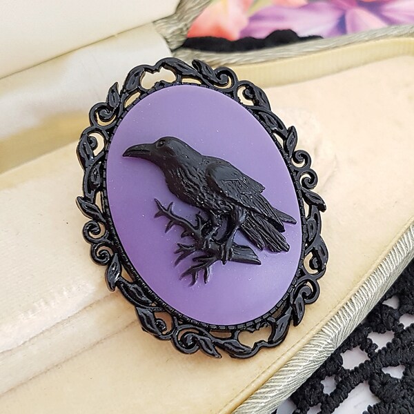 Raven Brooch - Etsy
