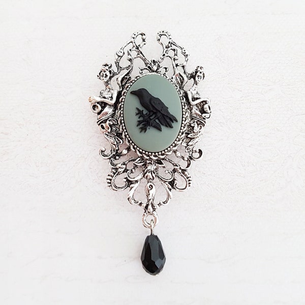 Raven Brooch - Etsy