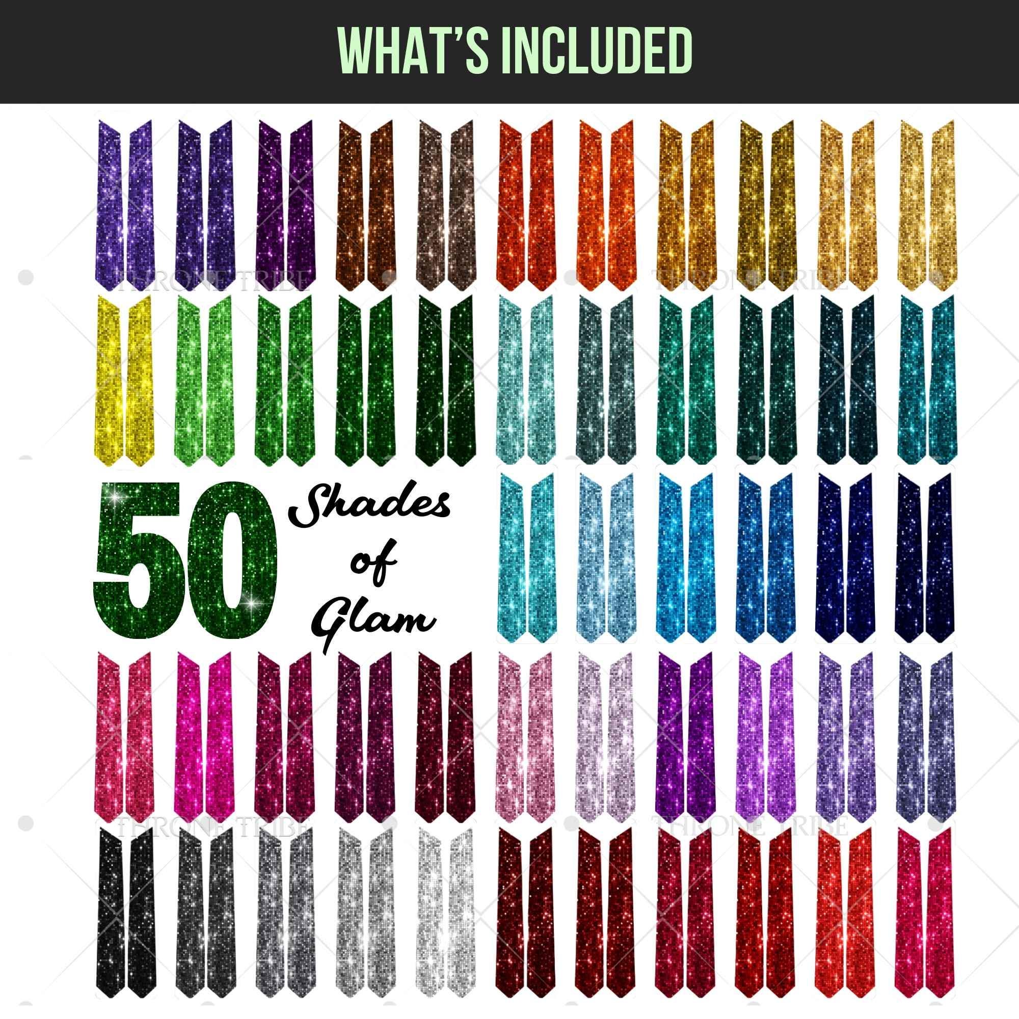 72" | 50 Sequin Glam Template Bundle for Grad Stole | for Sublimation ...