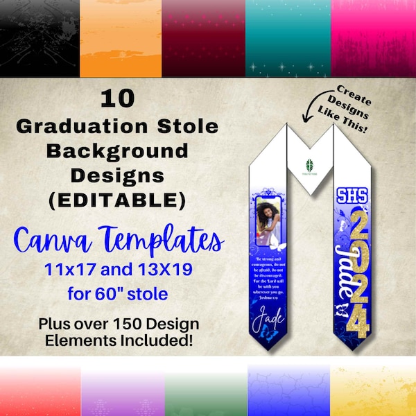 Custom Stole Design Png for Graduation Stole Sublimation 2024 ...