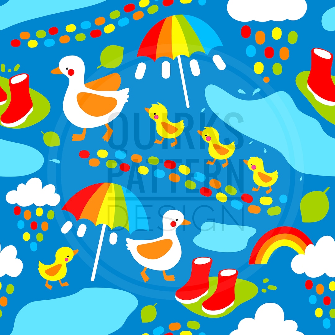 Seamless Pattern, Digital Download, Duck Pattern, Fabric Design, Non ...