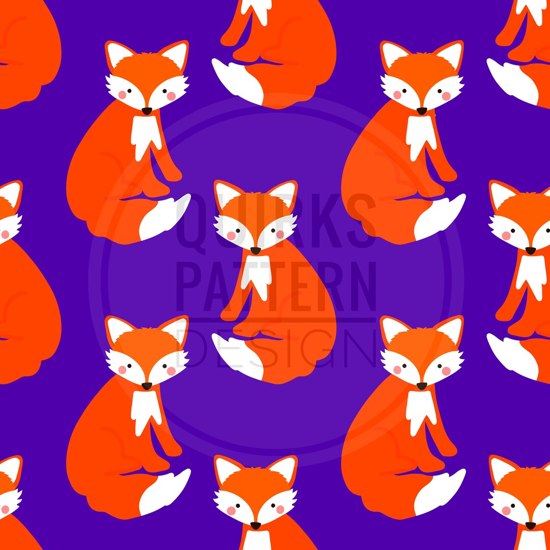 Fox Seamless Pattern, Digital Download, Fabric Design, Fox Fabric ...