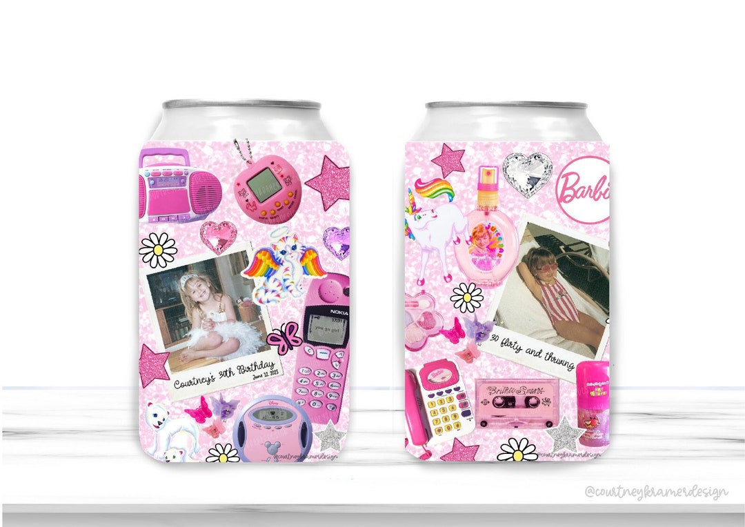 Personalized 90's Can Coolers, 90s Girl Birthday Party, 90's Party Can ...