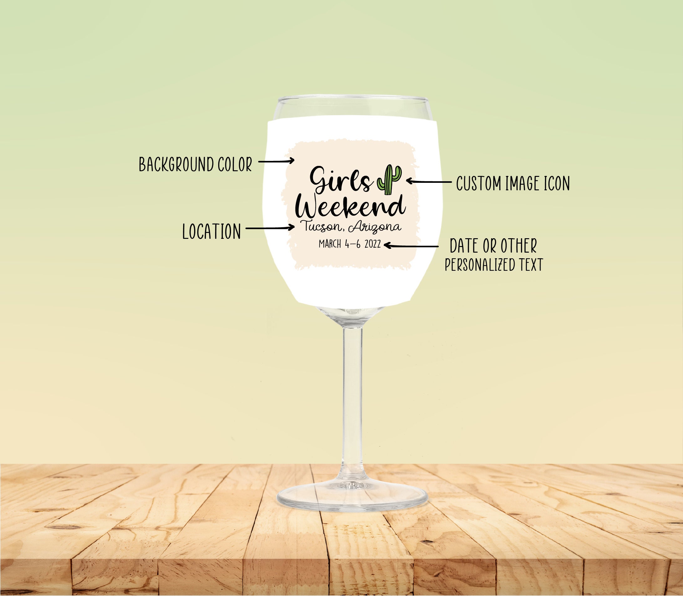 Custom Girls Weekend Wine Glass Sleeves Personalized Text - Etsy