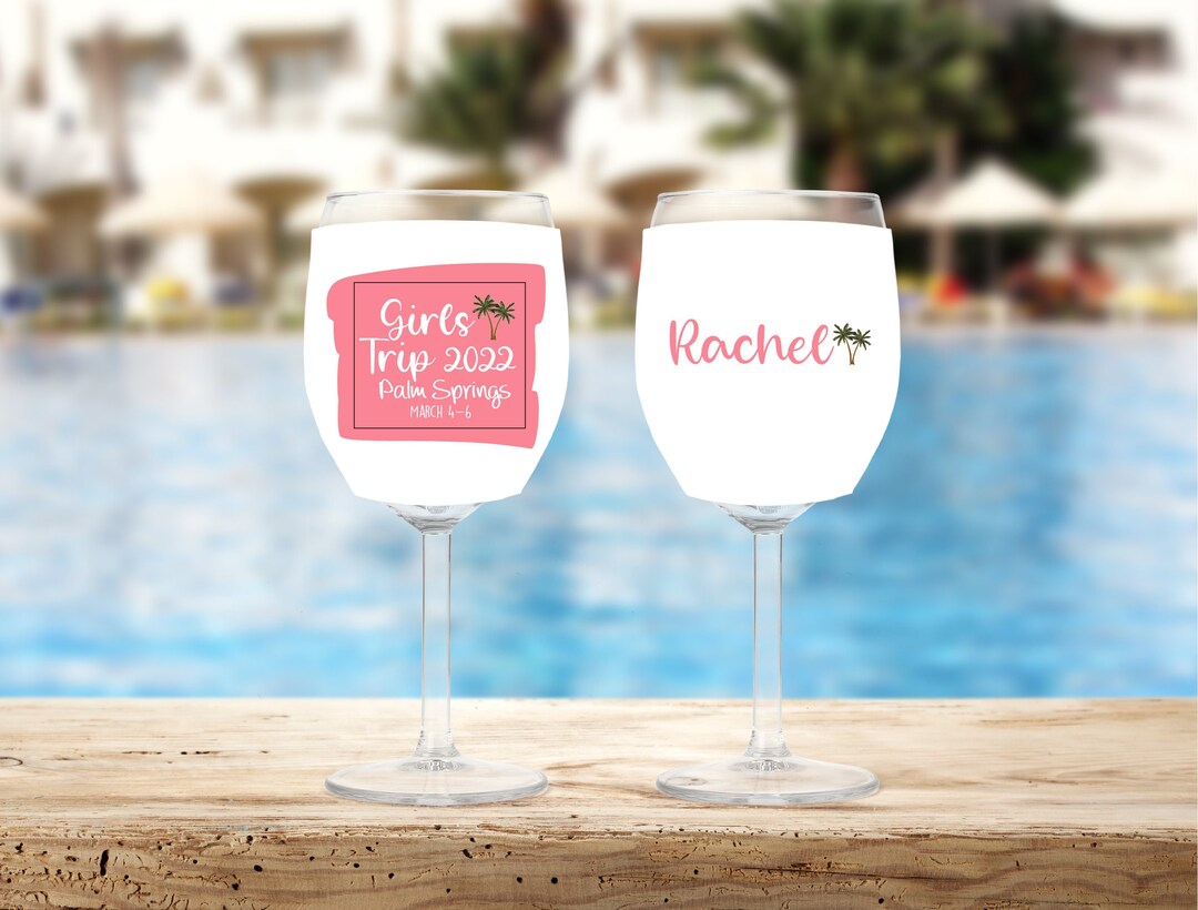 Custom Girls Trip Wine Glass Sleeves, Girls Trip Cups, Wine Lovers, - Etsy
