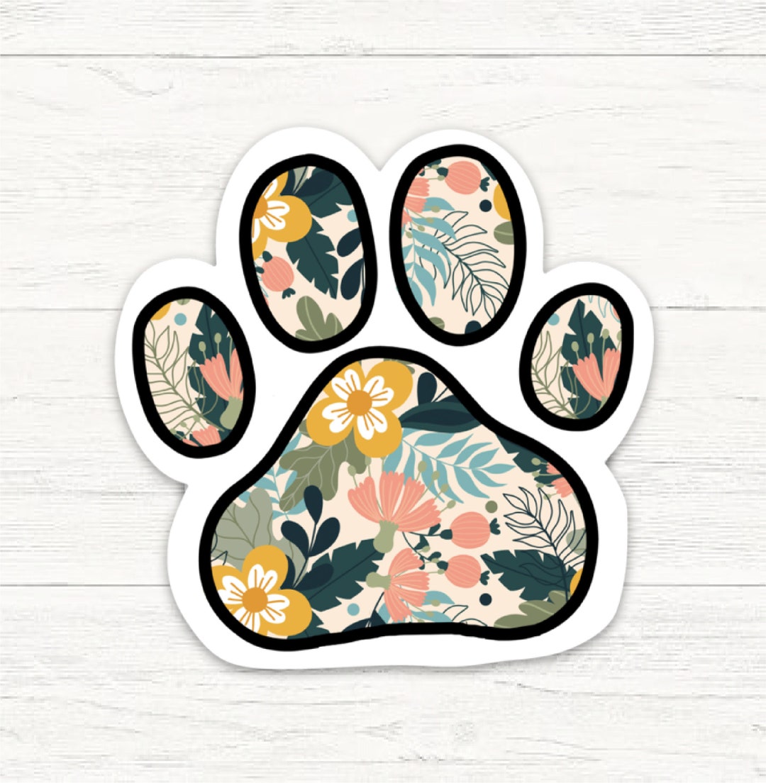 Paw Print Sticker, Dog Sticker, Cat Sticker, Animal Decals, Die Cut ...
