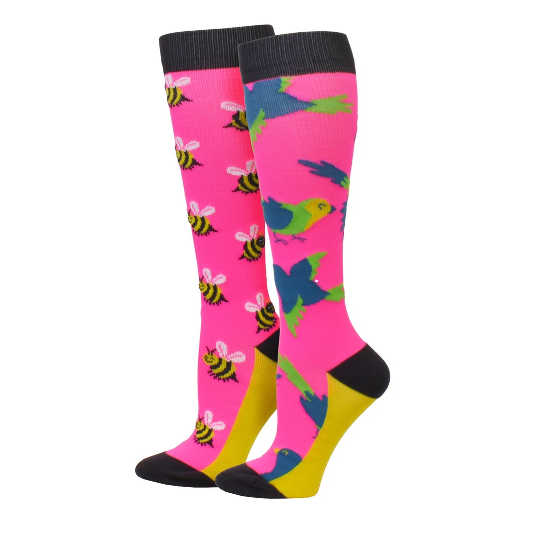 Main Street Compression Socks - Birds and the Bees - Etsy