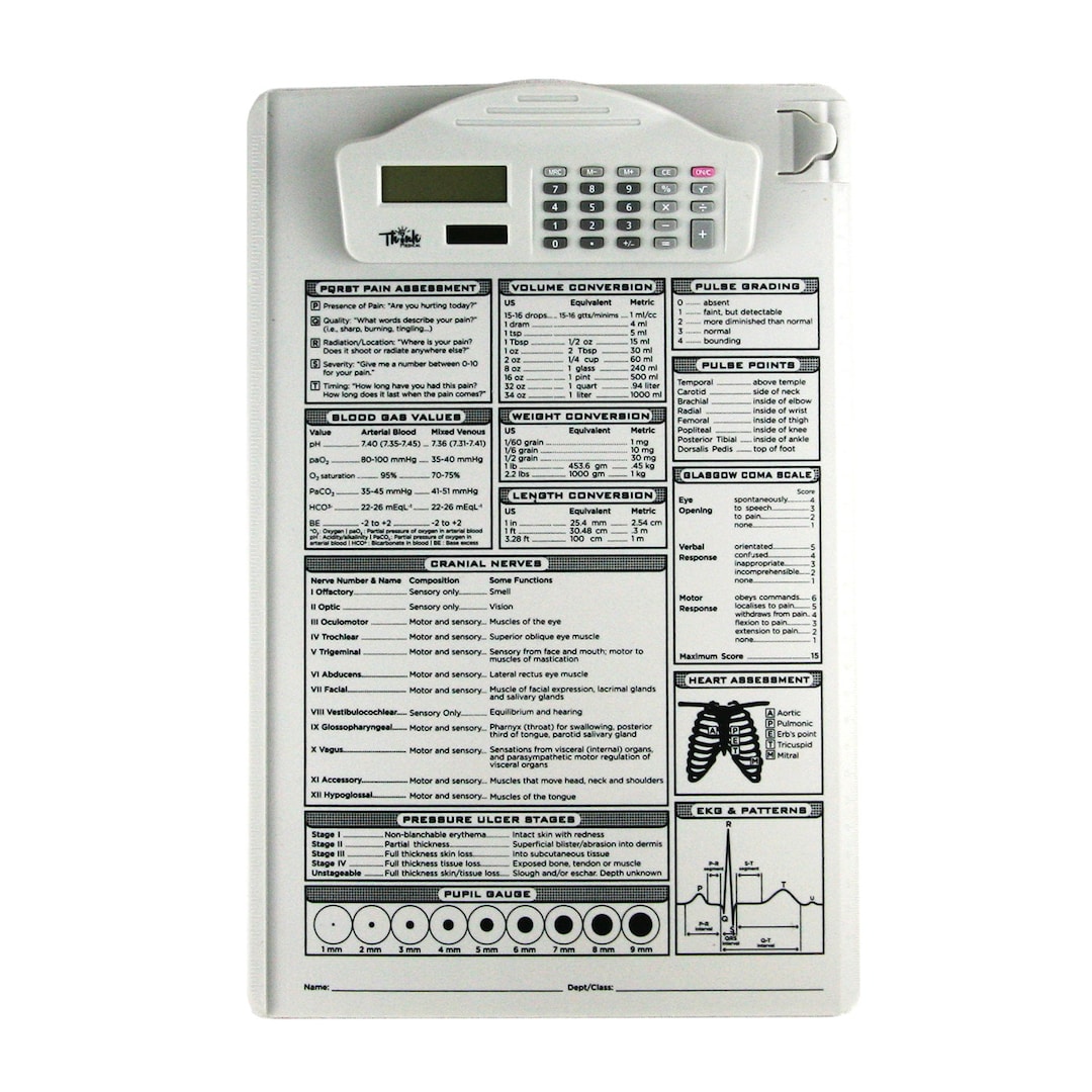Nursing and Medical Reference Calculator Clipboard - Etsy