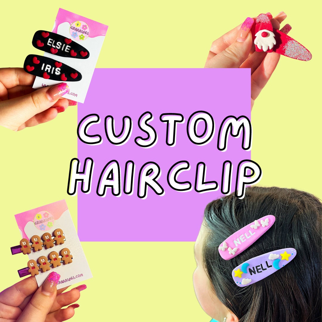 CUSTOM HAIR CLIP Custom Personalised Hair Clip, Name Hair Accessories ...