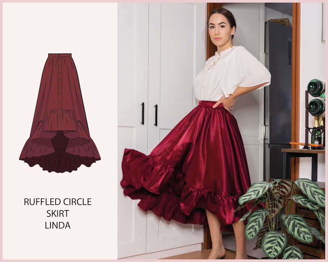PATTERN - Ruffled Circle Skirt LINDA - THISISKACHI - Etsy