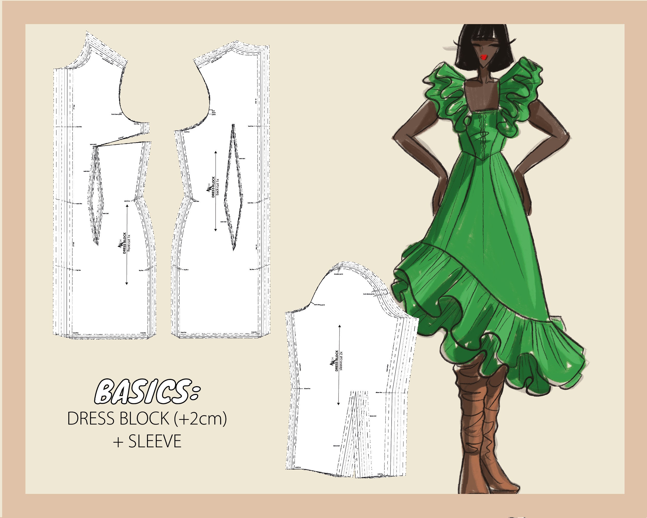 PATTERN Dress Block 2cm THISISKACHI - Etsy