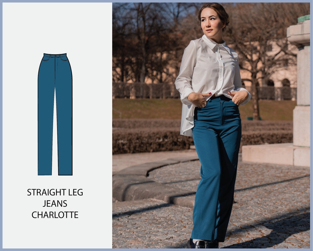 PATTERN - Straight Leg Jeans CHARLOTTE - THISISKACHI - Etsy