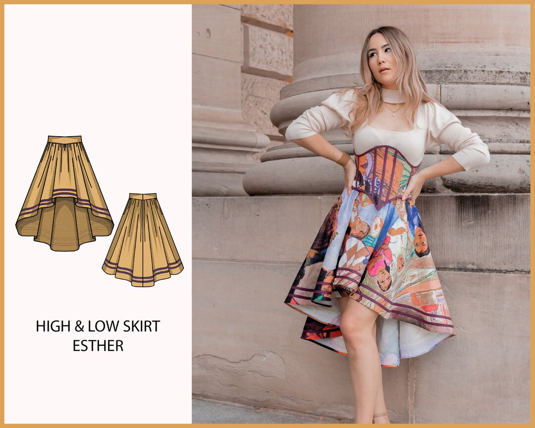 PATTERN High and Low Skirt ESTHER THISISKACHI - Etsy