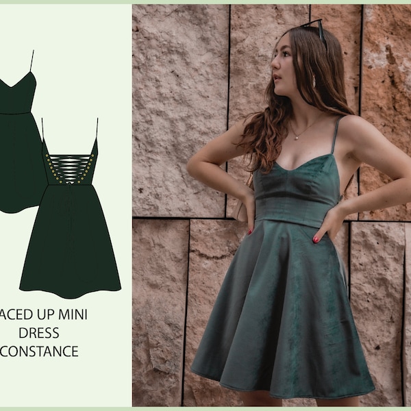 Lace up Back Dress Pattern - Etsy