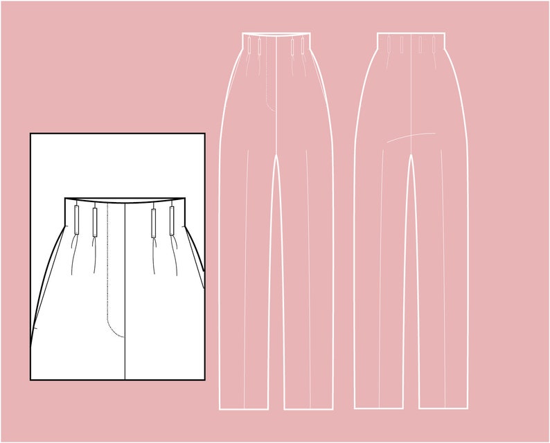 PATTERN - Tapered Wide Leg Pants MADELEINE - THISISKACHI - Etsy