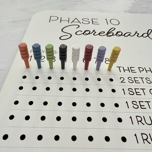 White MDF Phase 10 Score Board With Colorful Pegs | Durable Scorecard ...