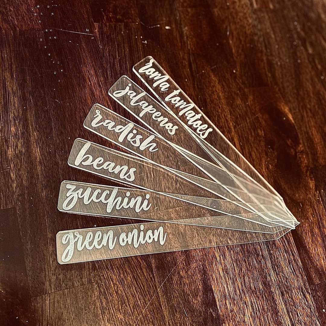 Engraved Acrylic Garden Stakes | Herb Garden Markers | Vegetable Label ...