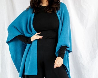 Navy Blue Alpaca Ruana Wrap Shawl - Etsy