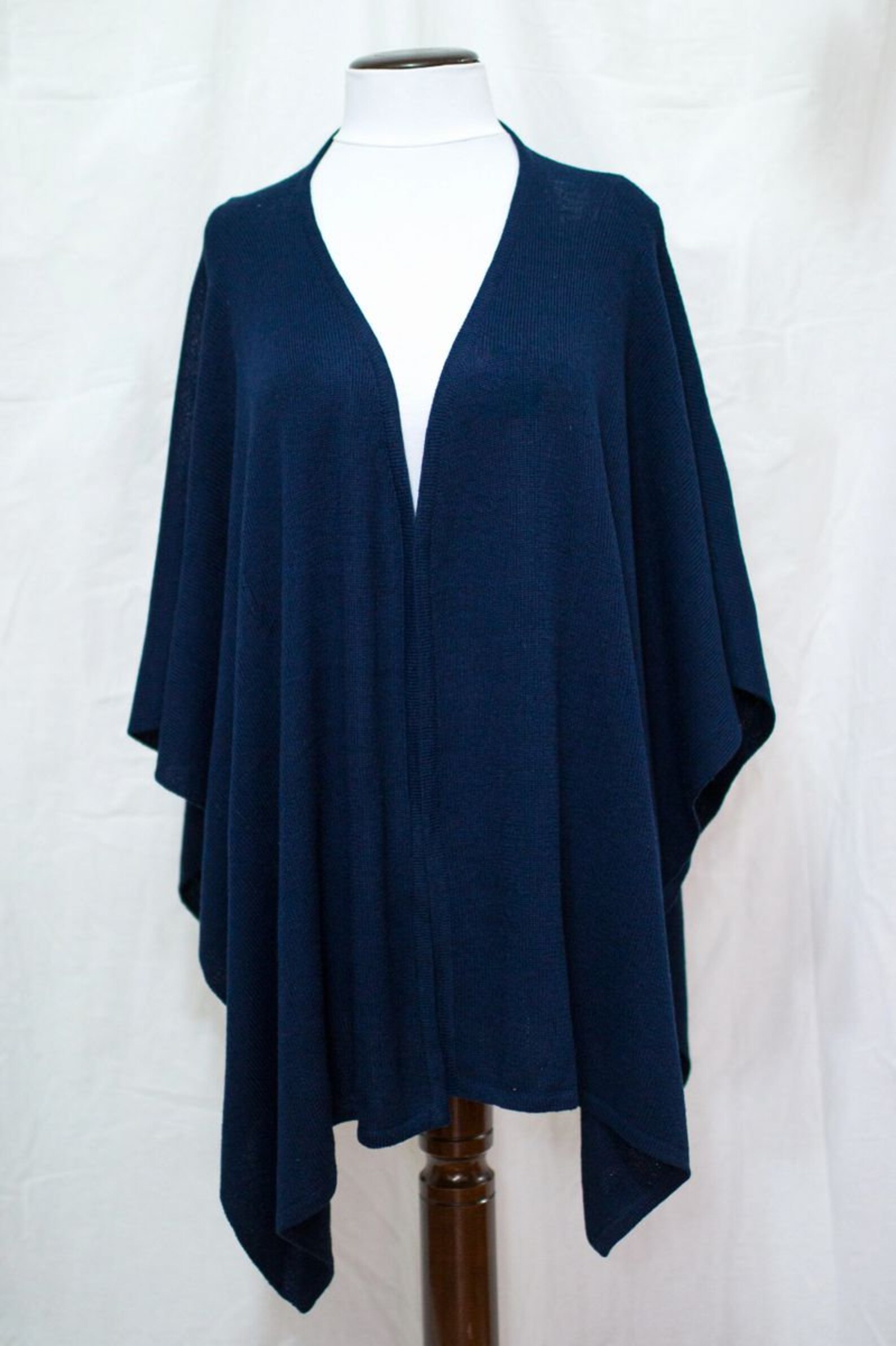 Navy Blue Alpaca Ruana Wrap Shawl - Etsy