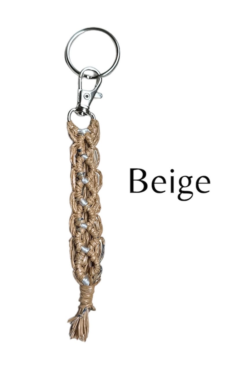 Macrame Keychain Made From Reclaimed Plastic Bags - Etsy