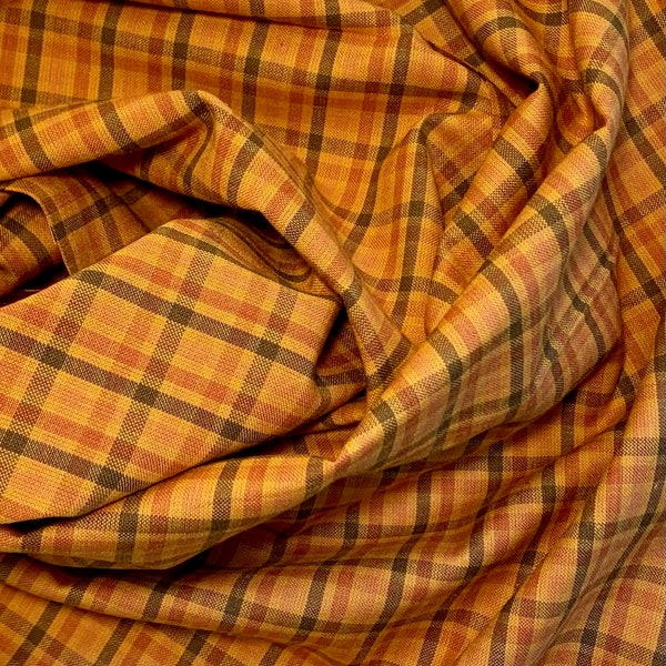 Orange Plaid Fabric - Etsy