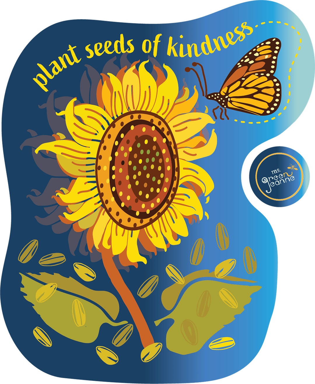 Seeds of Kindness Sunflower Sticker - Etsy