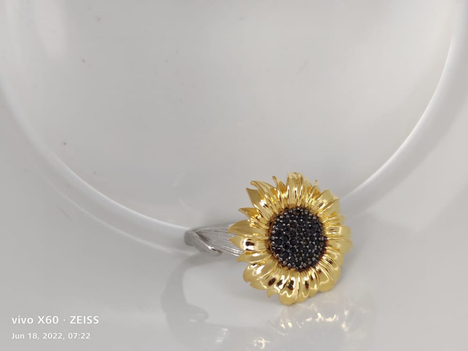 925 Sterling Silver Sunflower Ring Stackable Ring Flower - Etsy
