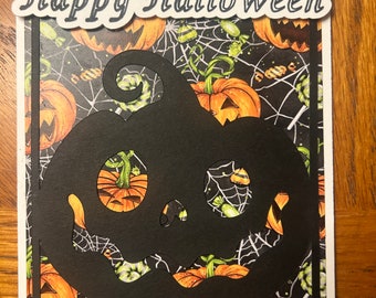 Happy Halloween With 3D Jack-o-lantern Embellishments Handmade Greeting ...