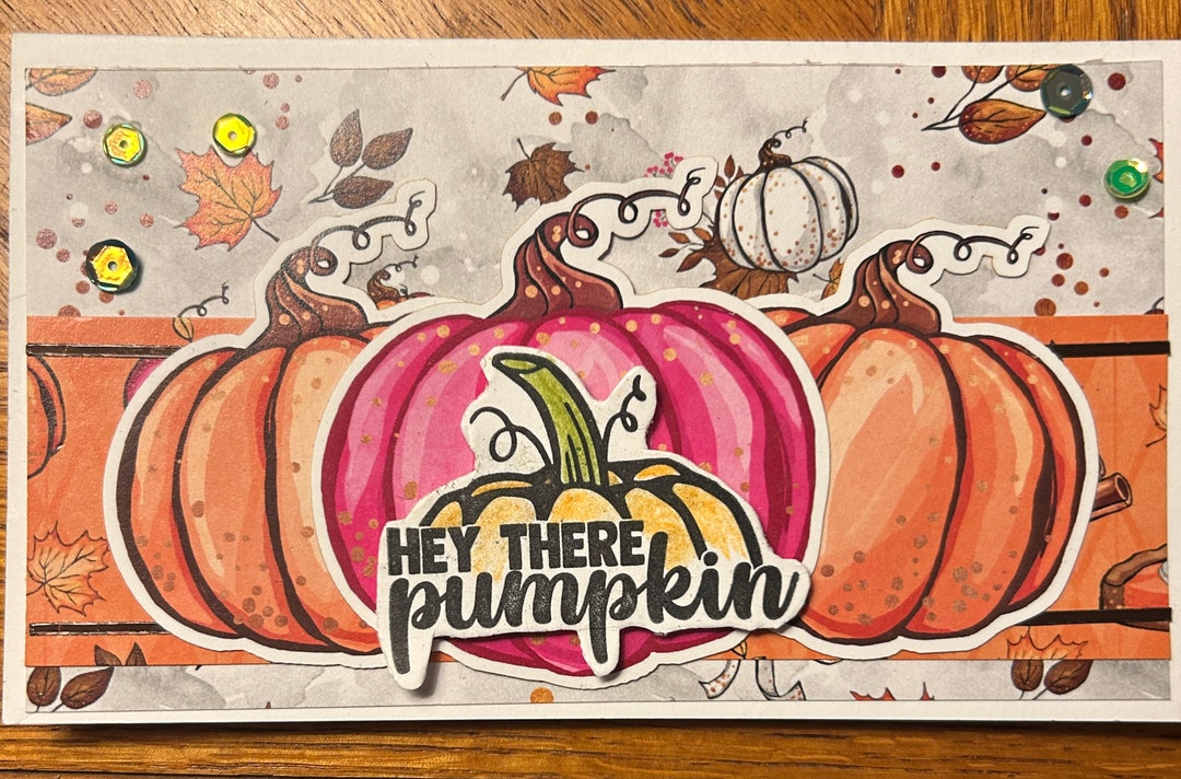 Fall Greeting Card. Hey There Pumpkin. Blank Inside - Etsy