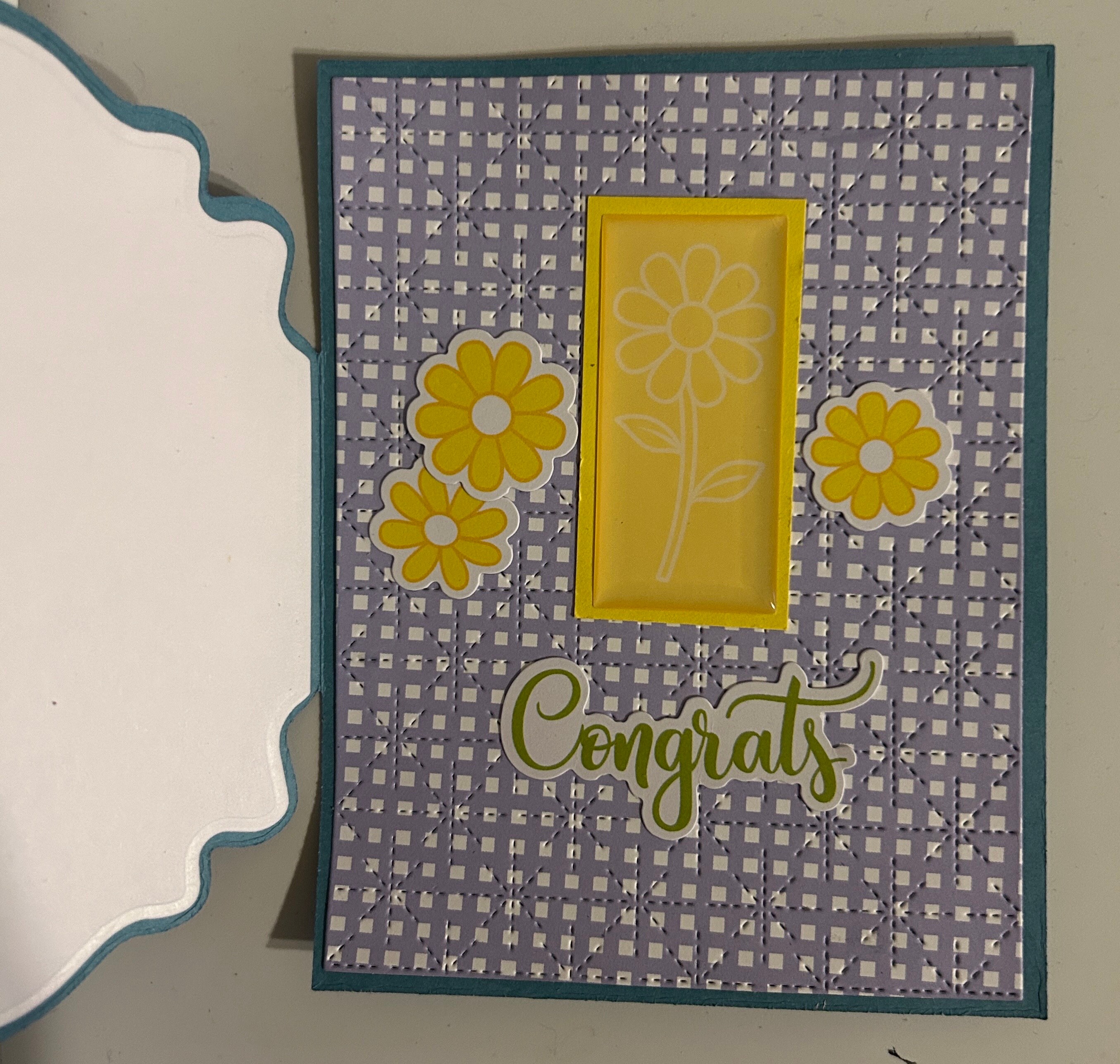 Congrats Card With Daisy. Fun Shaped Card - Etsy