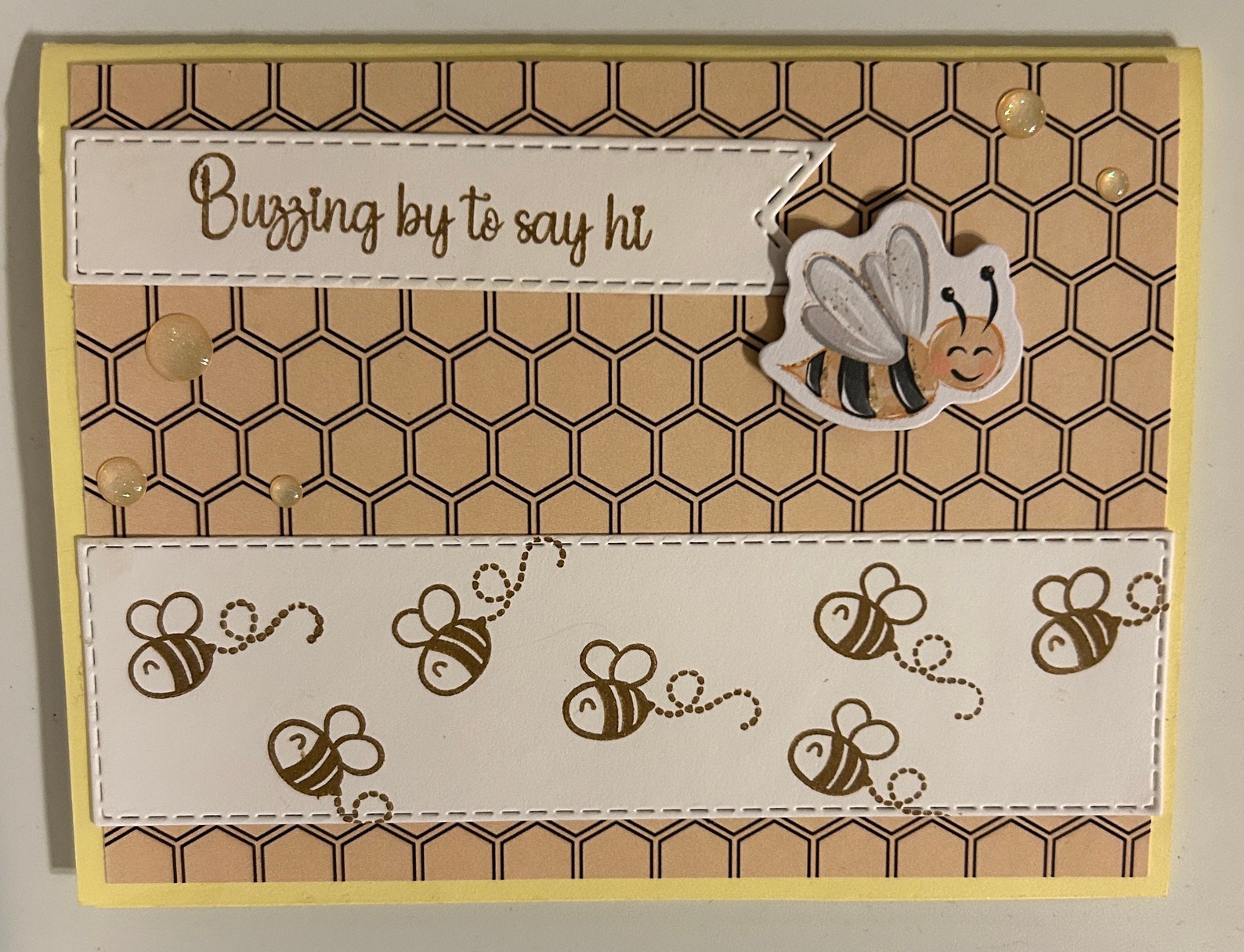 Buzzing by to Say Hi Bee Themed Greeting Card. Blank Inside - Etsy