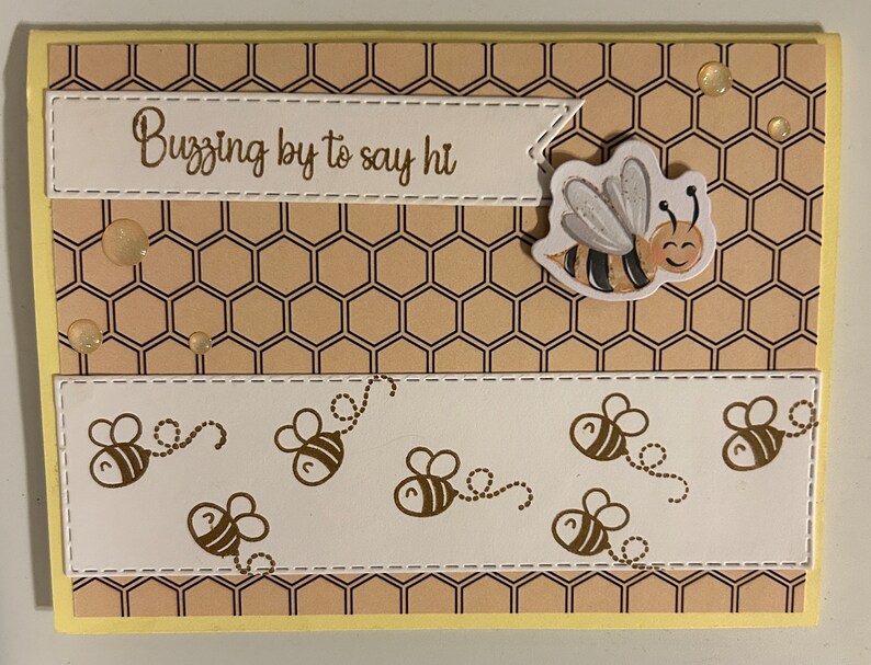 Buzzing by to Say Hi Bee Themed Greeting Card. Blank Inside - Etsy