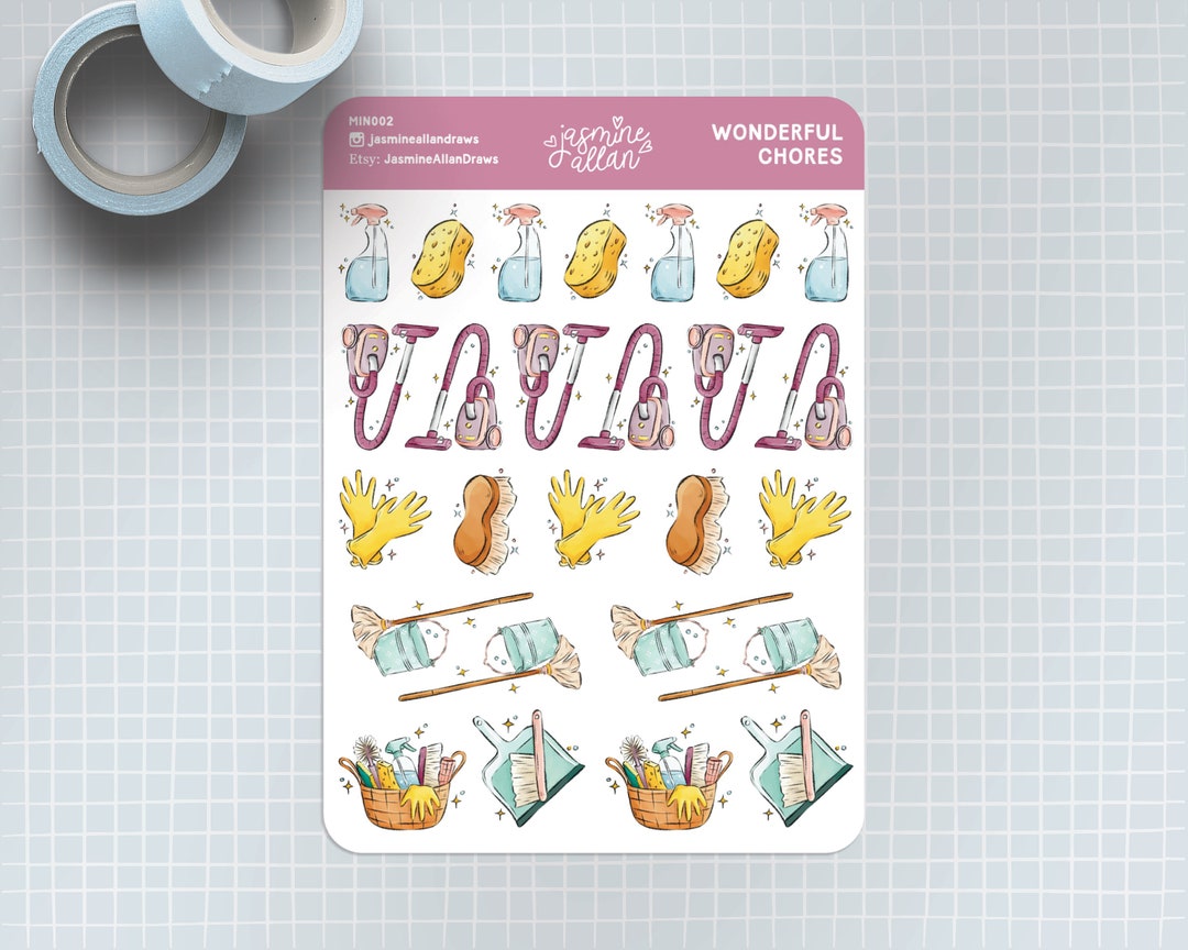 Household Chores Planner Stickers: Cleaning Reminders, Journaling ...