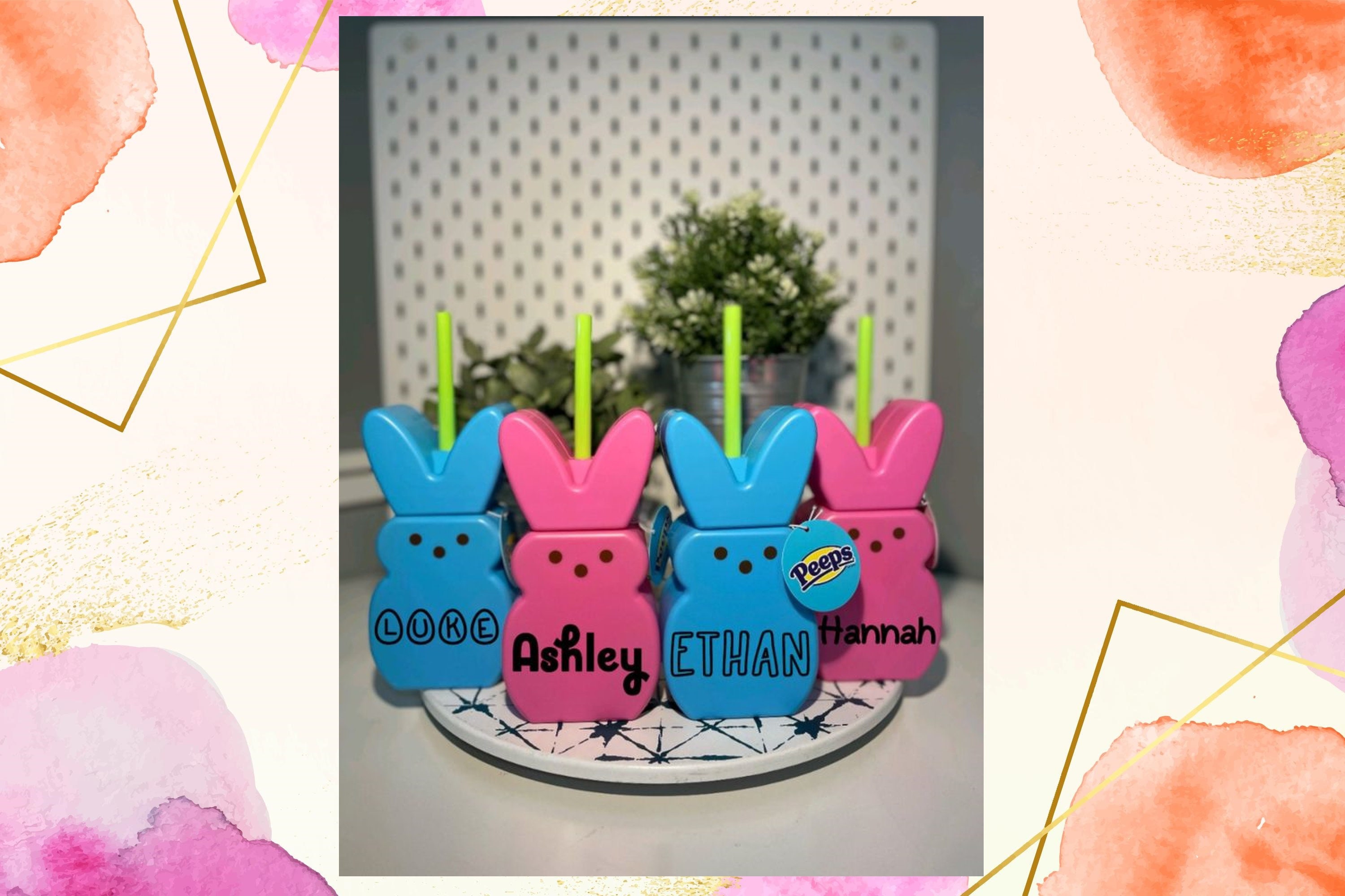 Personalized Peeps X Zak! Easter Bunny Kids Tumbler With Straw L Pink ...