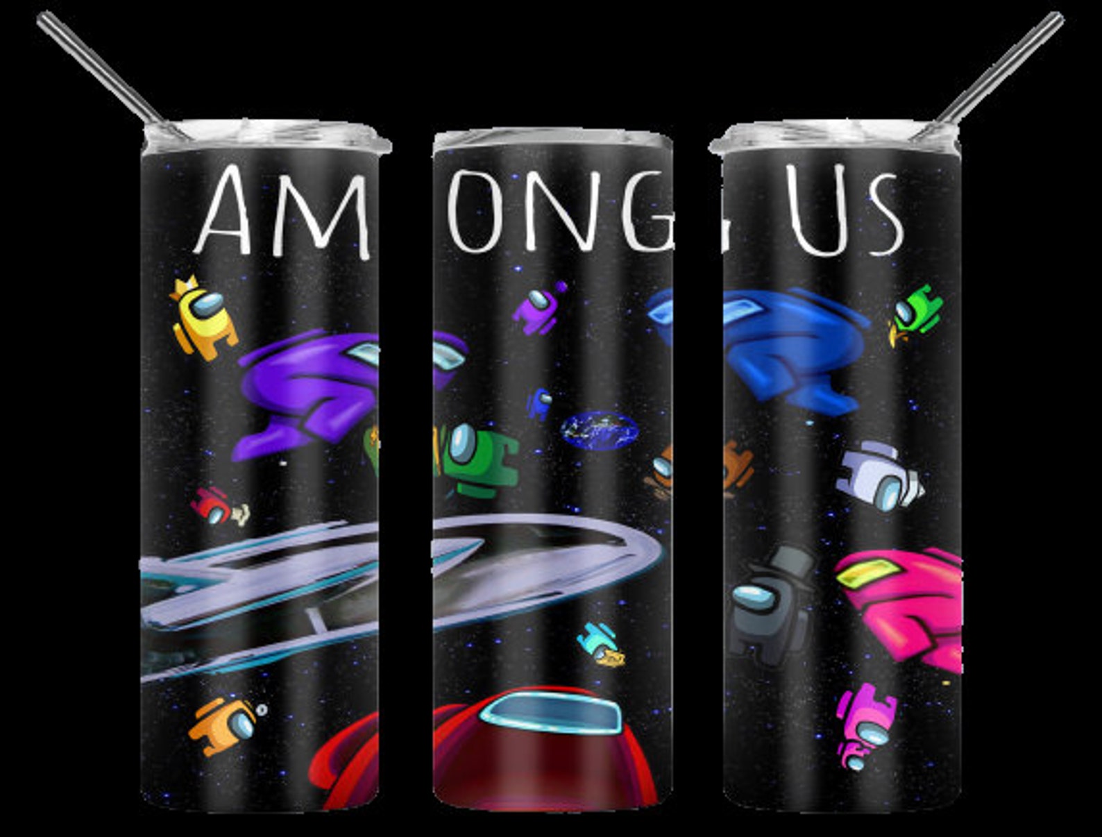 Among Us 5 Digital Print Designs 20oz Straight Tumbler Sizable; No ...