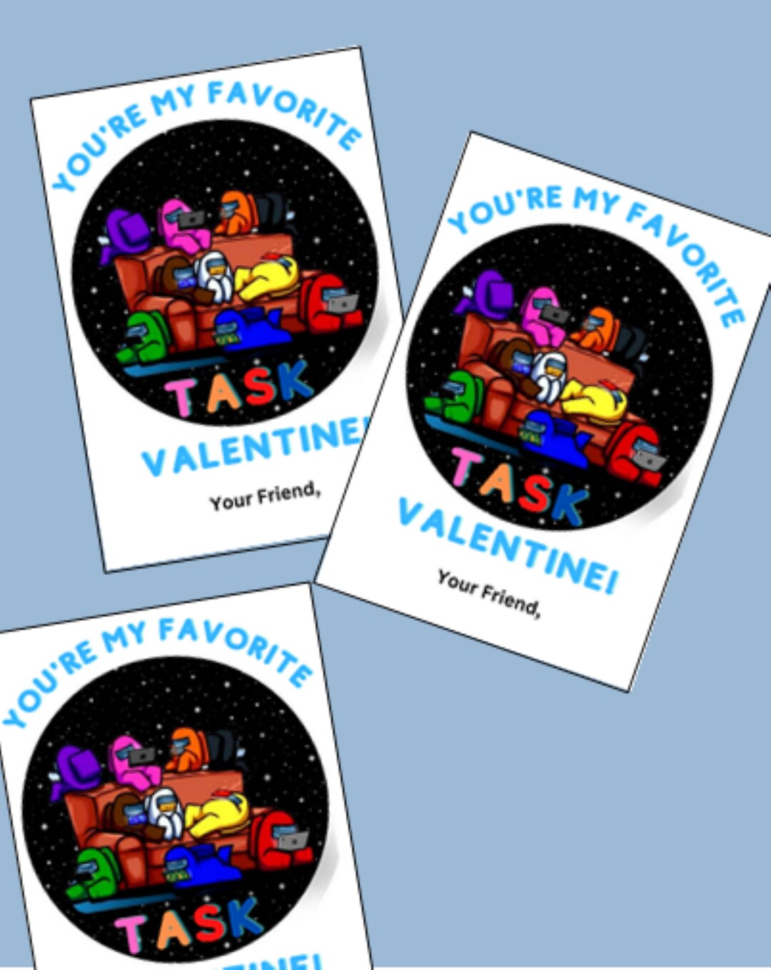 PRINT YOUR OWN Among Us Valentine's Day Treat Cards Tags Digital ...